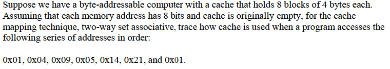 Solved Suppose we have a byte-addressable computer with a | Chegg.com