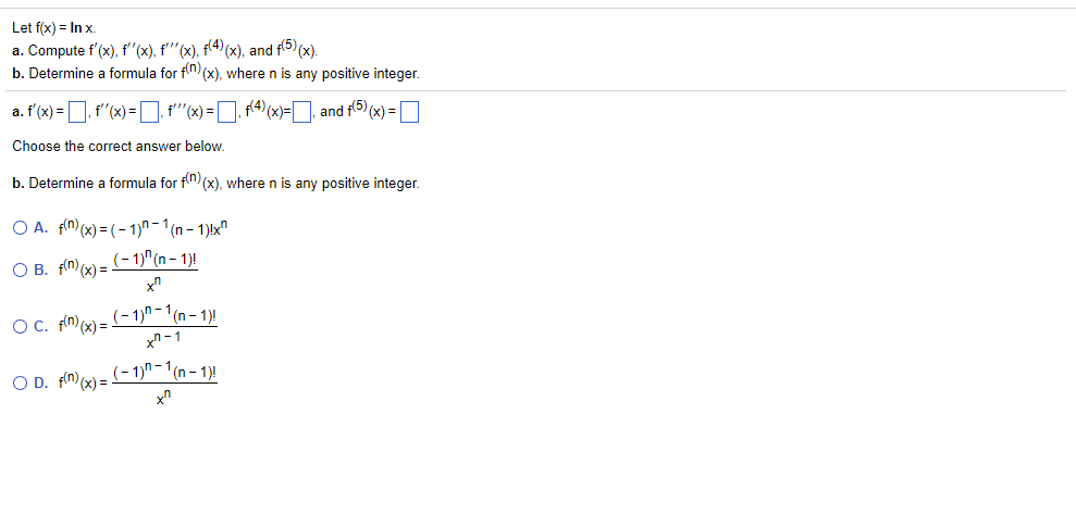 Solved Let F X In X A Compute F X Fx Fx F4 X And