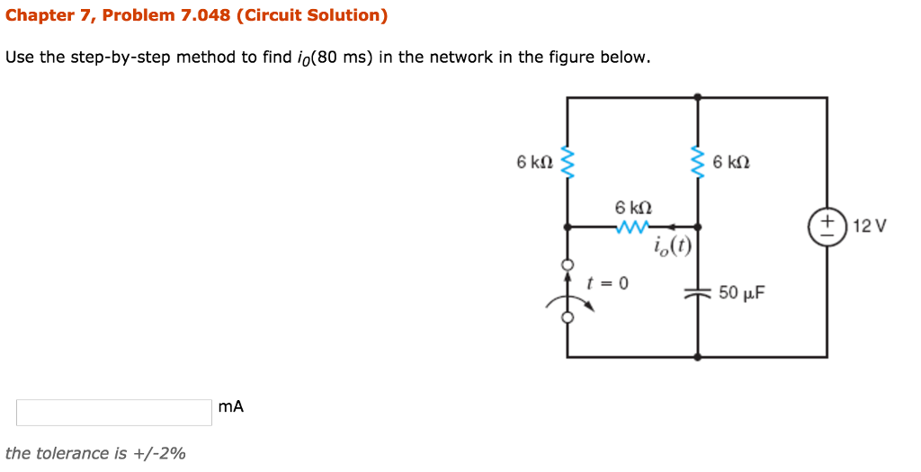 Solved Use the step-by-step method to find i_0(80 ms) in the | Chegg.com