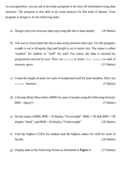 As a programmer, you are ask to develop a program to | Chegg.com