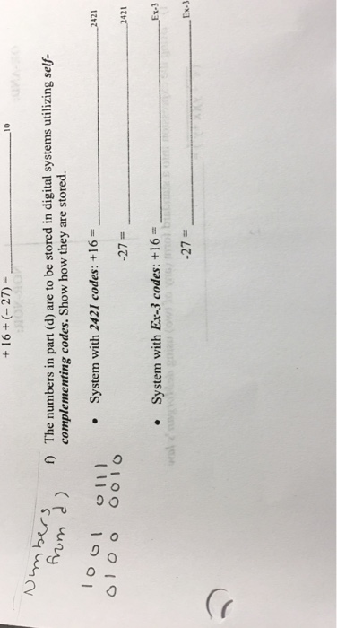 Solved The numbers in part (d) are to be stored in digital | Chegg.com