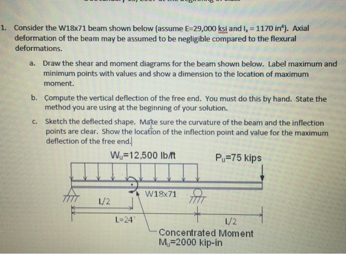 Solved Consider the W18 times 71 beam shown below (assume | Chegg.com