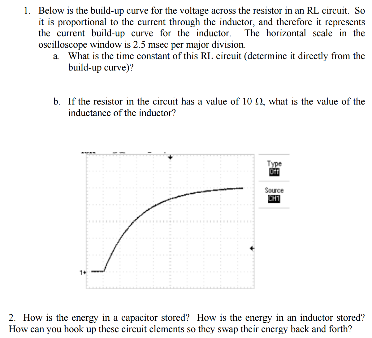Solved Below is the build-up curve for the voltage across | Chegg.com