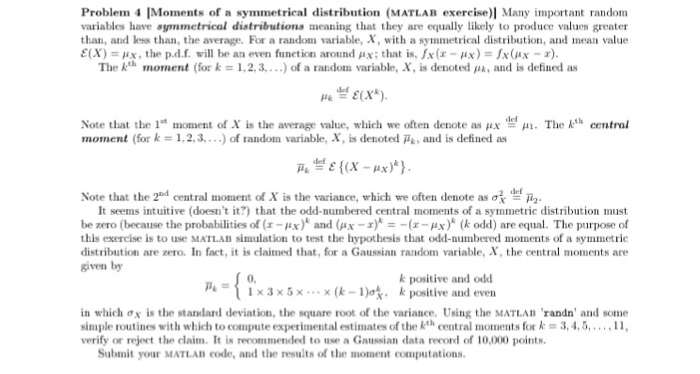 Many important random variables have symmetrical | Chegg.com
