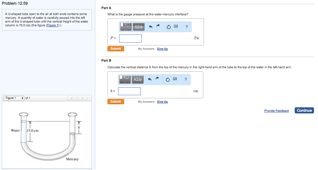 Solved A U-shaped tube open to the air at both ends contains | Chegg.com
