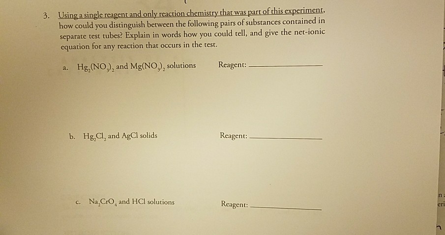 Solved gasingle reagent and only reaction chemistry that was | Chegg.com