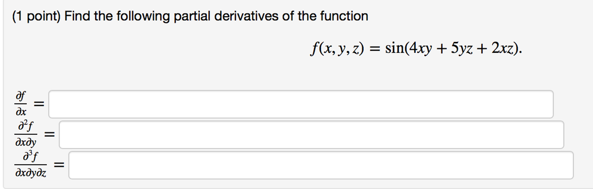 Solved Find the following partial derivatives of the | Chegg.com