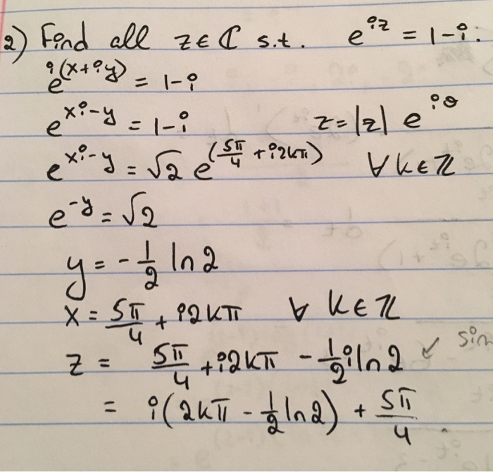 Solved 2. Find all complex numbers 2 such that iz | Chegg.com