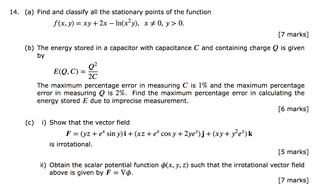 Solved (a) Find and classify all the stationary points of | Chegg.com