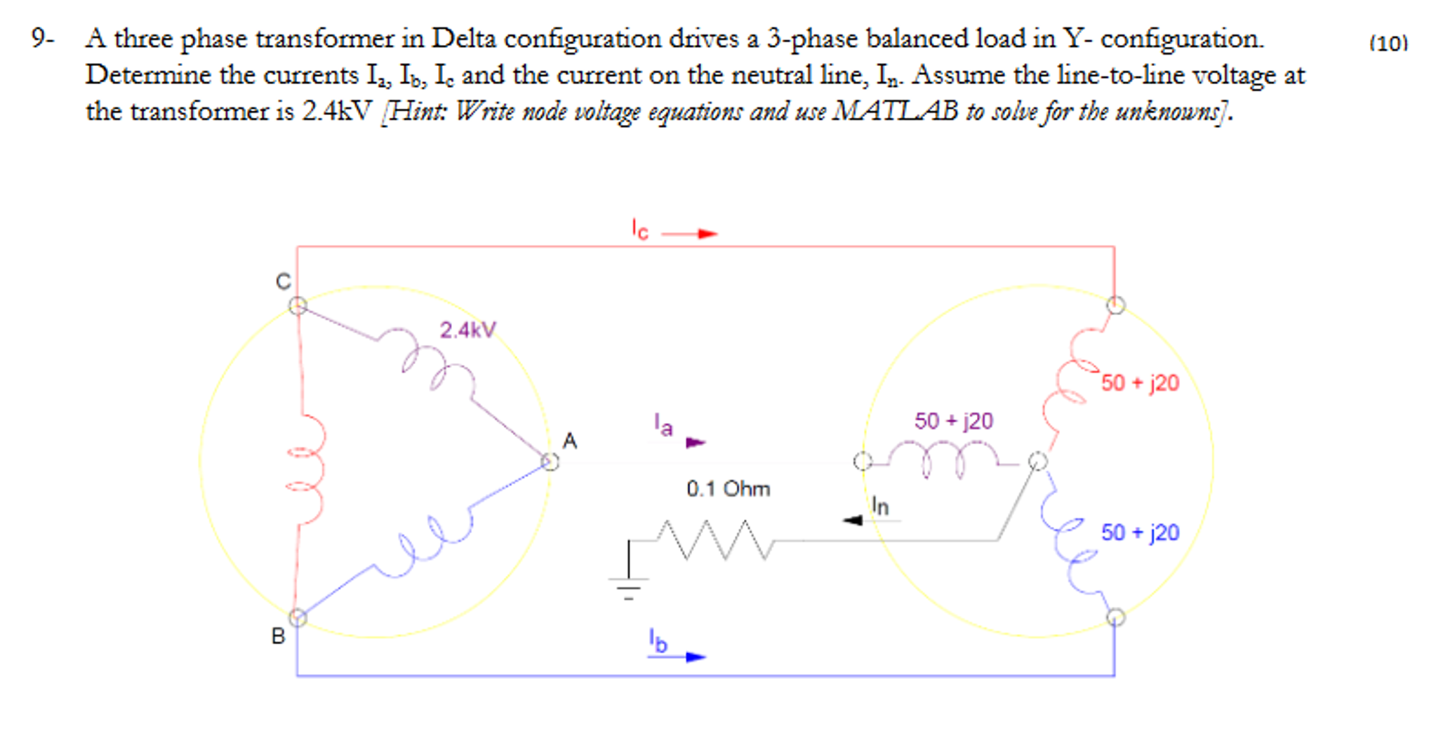 Solved A three phase transformer in Delta configuration | Chegg.com