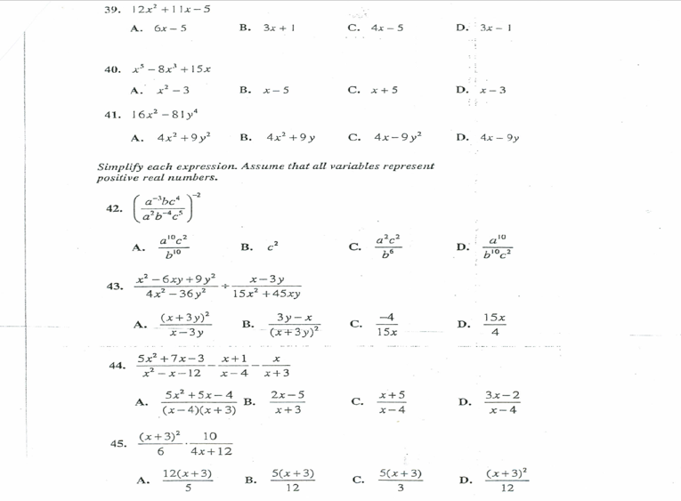 Solved 12x 2 11x 5 A 6x 5 B 3x 1 C 4x 5 D 3x Chegg