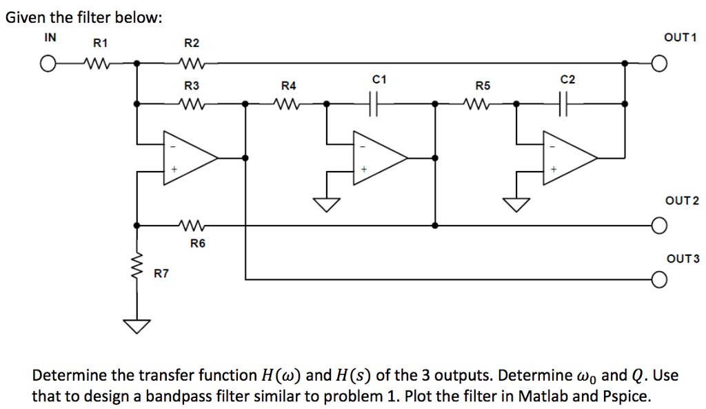 Solved Given the filter below: Determine the transfer | Chegg.com