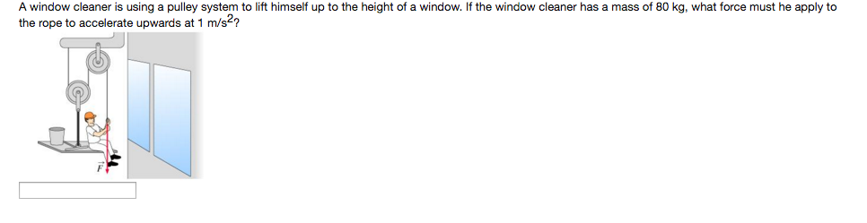 Solved A window cleaner is using a pulley system to lift | Chegg.com
