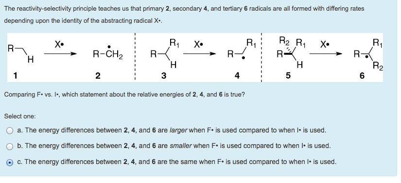Solved The reactivity-selectivity principle teaches us that | Chegg.com