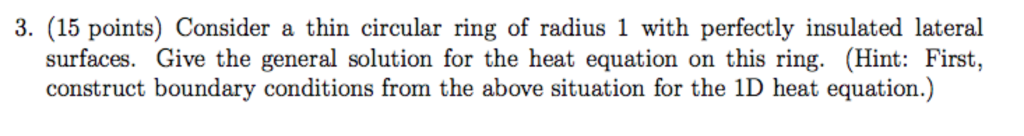 Solved 3. (15 points) Consider a thin circular ring of | Chegg.com