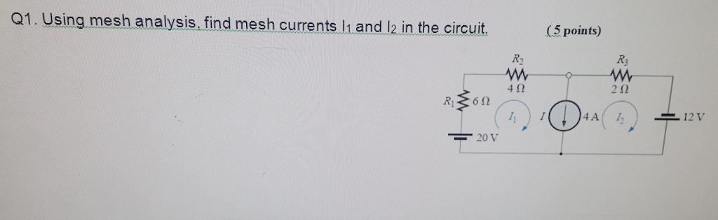 Solved Using mesh analysis, find mesh currents l_1 and l_2 | Chegg.com Solved Using mesh analysis, find mesh currents l_1 and l_2 | Chegg.com