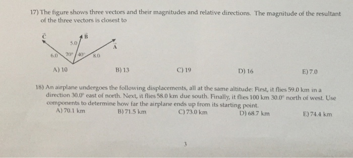 Solved The Figure Shows Three Vectors And Their Magnitudes