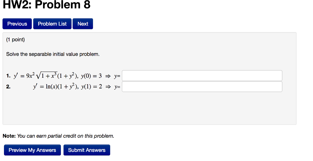 Solved Solve The Separable Initial Value Problem 1 Y 3163