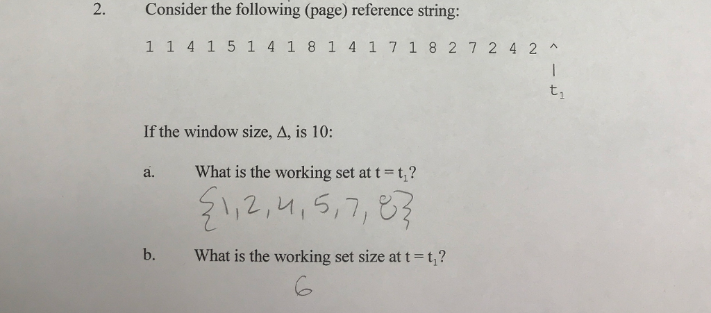 Solved 2. 2. Consider the following (page) reference string: | Chegg.com