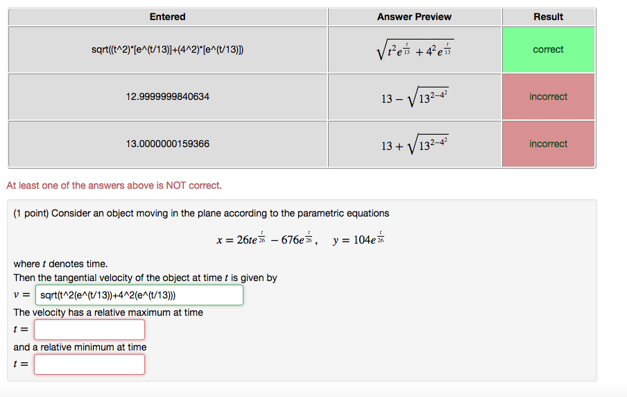 Solved Entered Answer Preview Result correct | Chegg.com