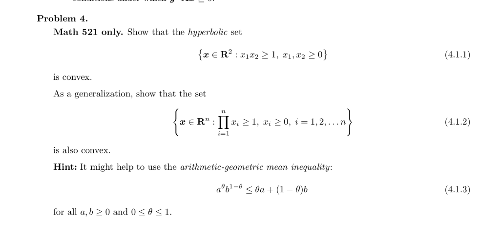 Problem 4 Math 521 only. Show that the hyperbolic set | Chegg.com