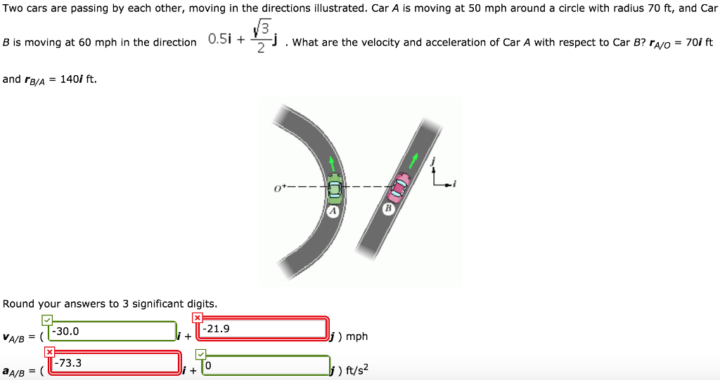 Solved Two cars are passing by each other, moving in the | Chegg.com