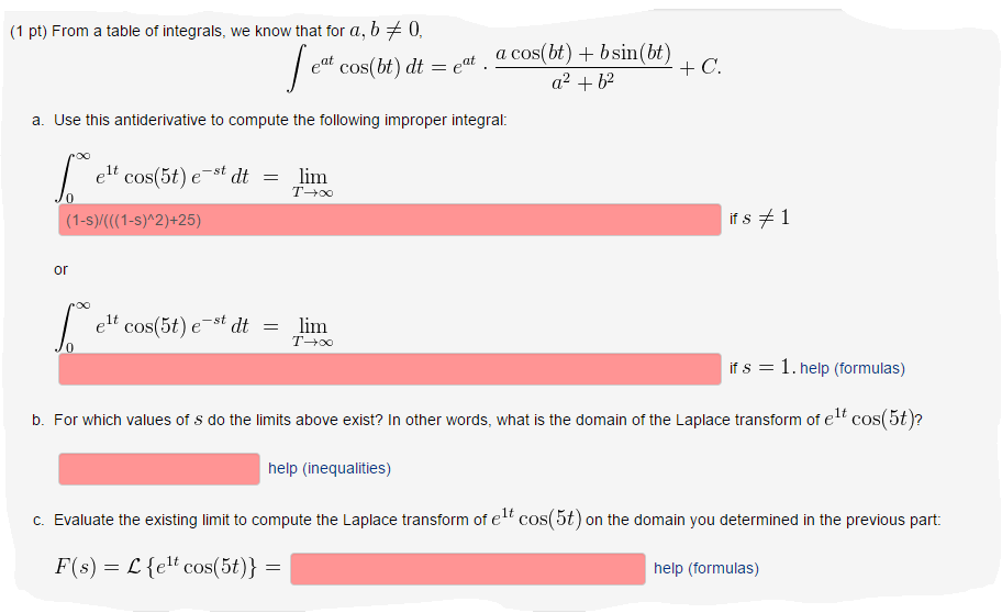 Solved From a table of integrals, we know that for a, b 0, | Chegg.com