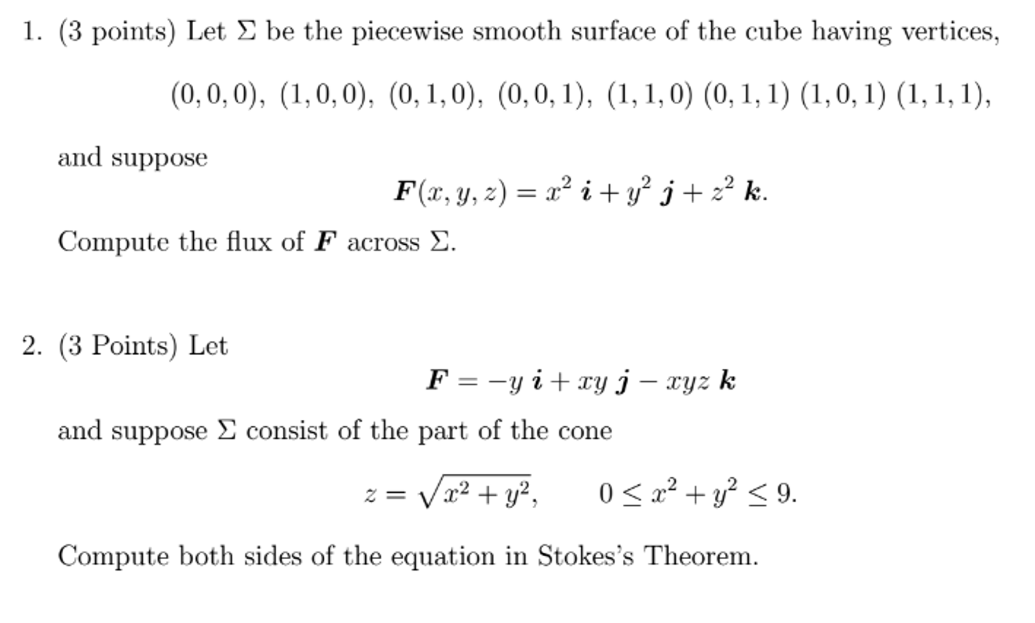 Solved Let sigma be the piecewise smooth surface of the cube | Chegg.com