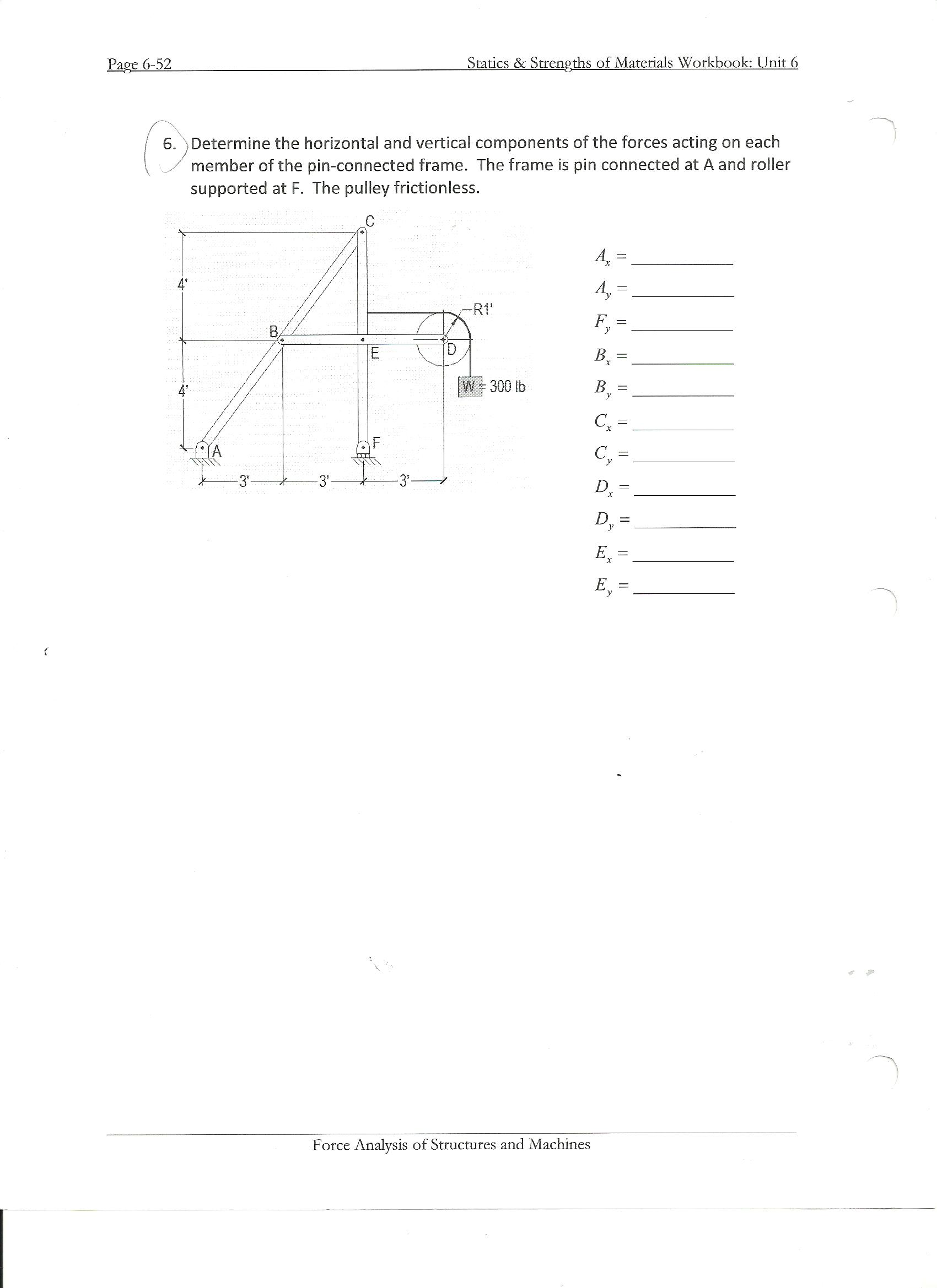 Solved Page 6-52 Statics & Strengths of Materials Workbook: | Chegg.com