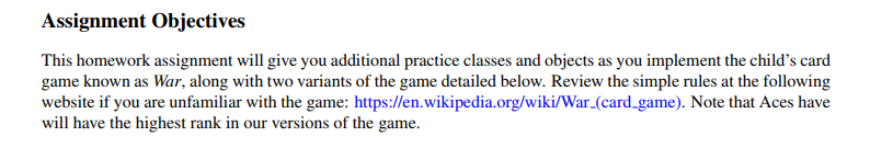 Solved Assignment Objectives This homework assignment will | Chegg.com
