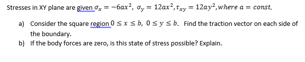 Solved Find the traction vector on each side of the | Chegg.com