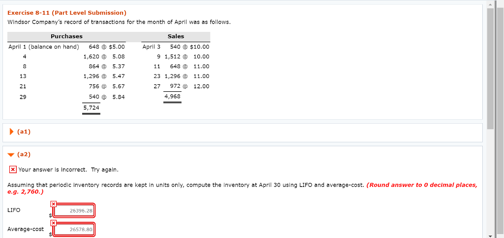 Solved Exercise 8-11 (Part Level Submission) Windsor | Chegg.com