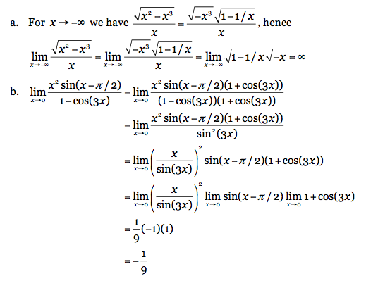 Solved 1 Determine Whether The Evaluation Of The Limits