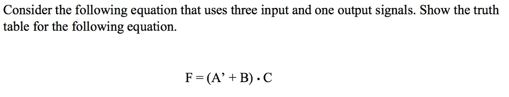 Solved Consider the following equation that uses three input | Chegg.com
