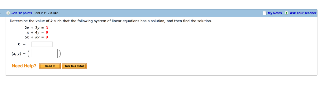 Solved Determine the value of k such that the following | Chegg.com