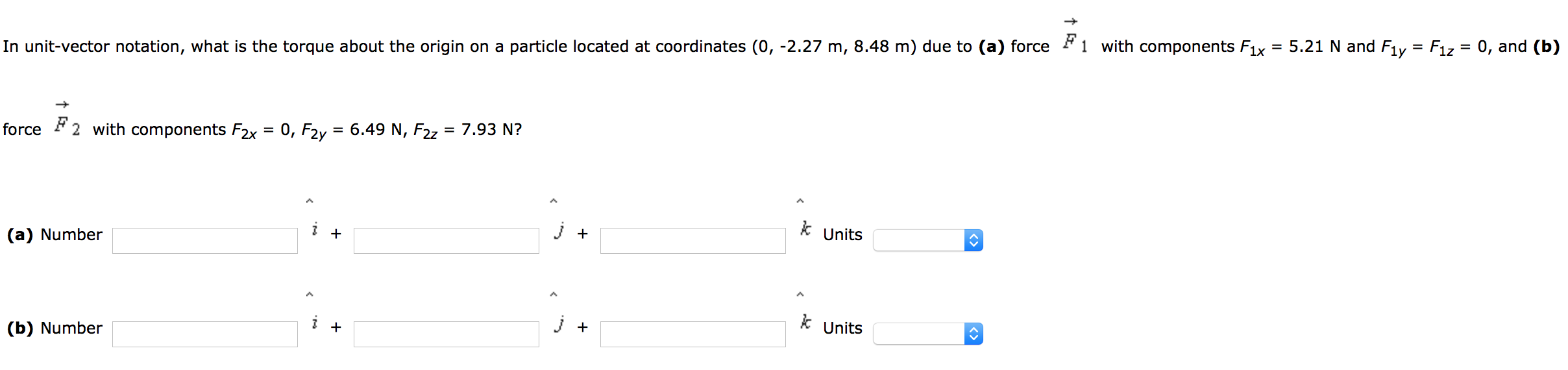 Solved In unit-vector notation, what is the torque about the | Chegg.com