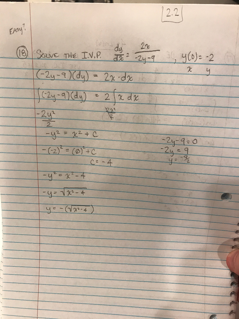 Solved MAT 275 - Differential Equations. I can't seem to | Chegg.com