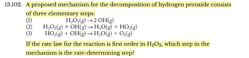 Solved 13.102. A proposed mechanism for the decomposition of | Chegg.com