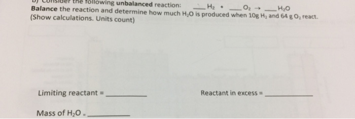 Solved Consider the following unbalanced reaction: Balance | Chegg.com