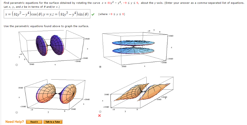 Solved Find parametric equations for the surface obtained by | Chegg.com