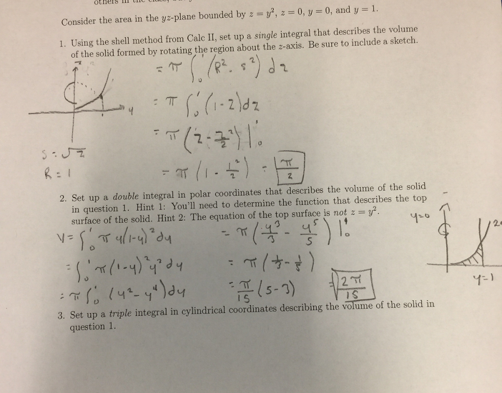 Solved Consider the area in the yz-plane bounded by z = y^2, | Chegg.com