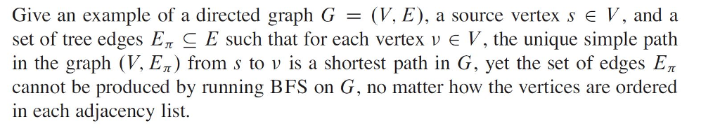 Solved Give an example of a directed graph G = (V, E), a | Chegg.com