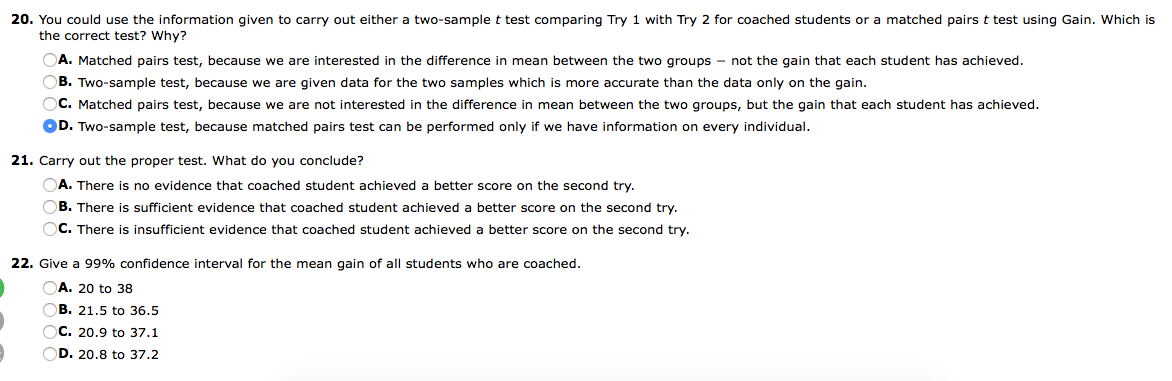 20. You could use the information given to carry out | Chegg.com