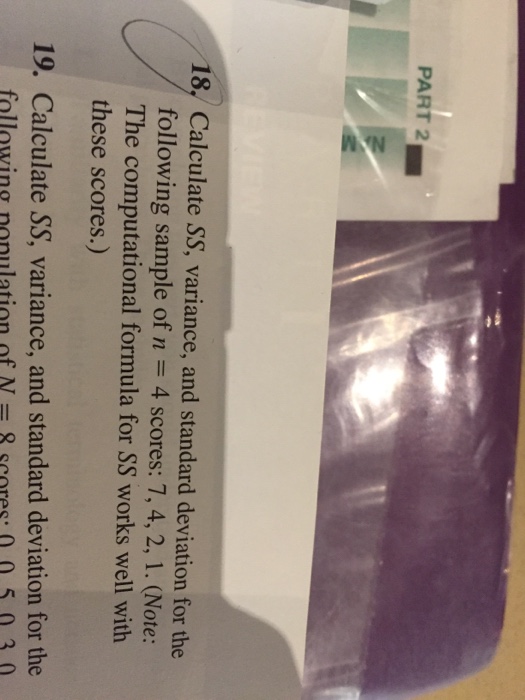 Solved Calculate SS, variance, and standard deviation for | Chegg.com