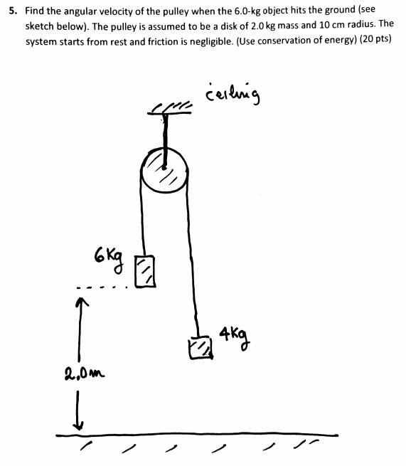 Solved 5. Find the angular velocity of the pulley when the | Chegg.com