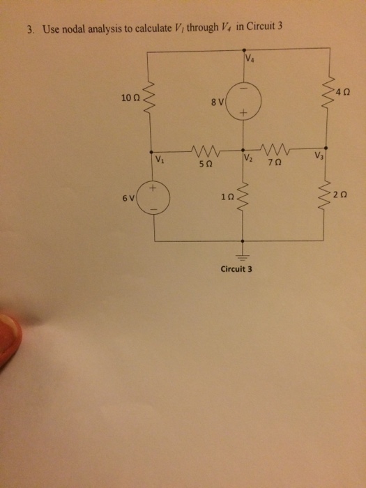 Solved 3. Use nodal analysis to calculate V1 through V4 n | Chegg.com