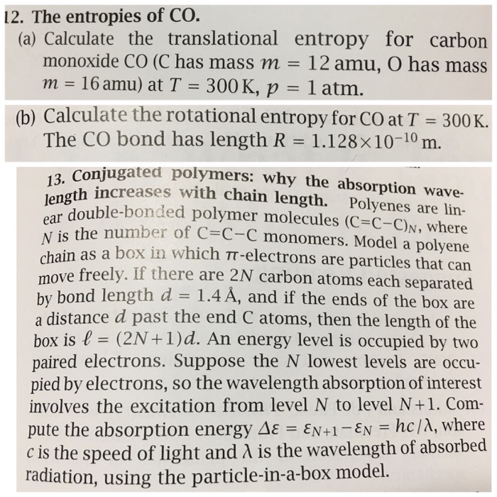 Solved Calculate the translational entropy for carbon | Chegg.com