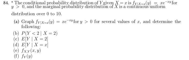 84. The conditional probability distribution of Y | Chegg.com