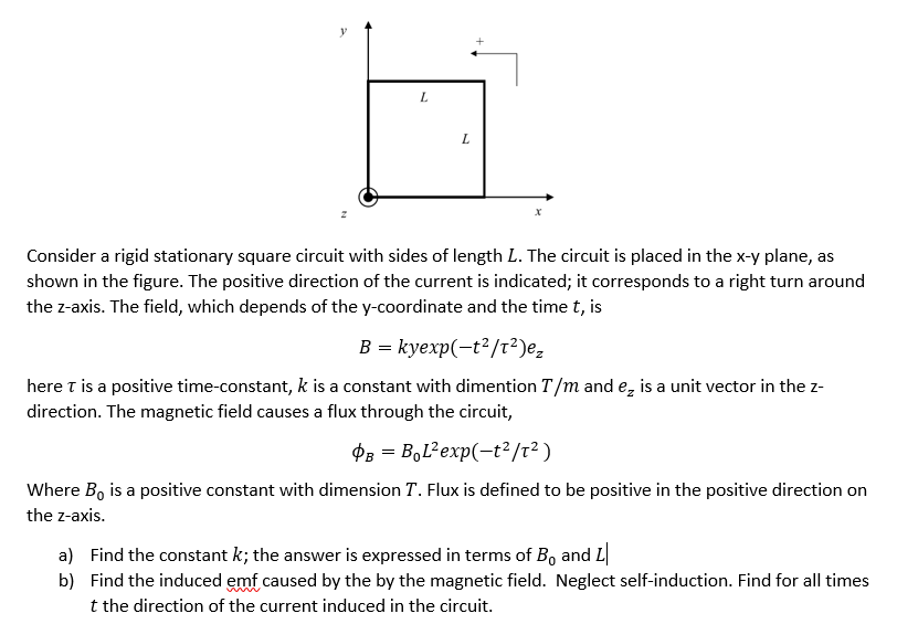 Solved Consider a rigid stationary square circuit with | Chegg.com