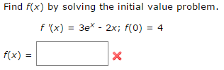 Solved Find f(x) by solving the initial value problem. f | Chegg.com